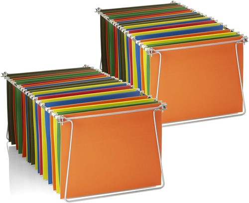 HANGING FILE FOLDER FRAME 2 Pack Letter Size Desk Drawer Cabinet Files ...