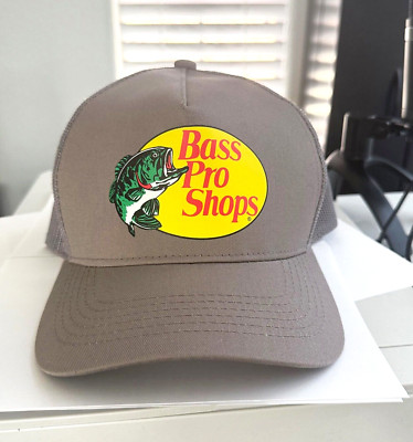BASS PRO SHOPS New NWOT Trucker Hat/Cap Mesh Gone Fishing Taupe | eBay