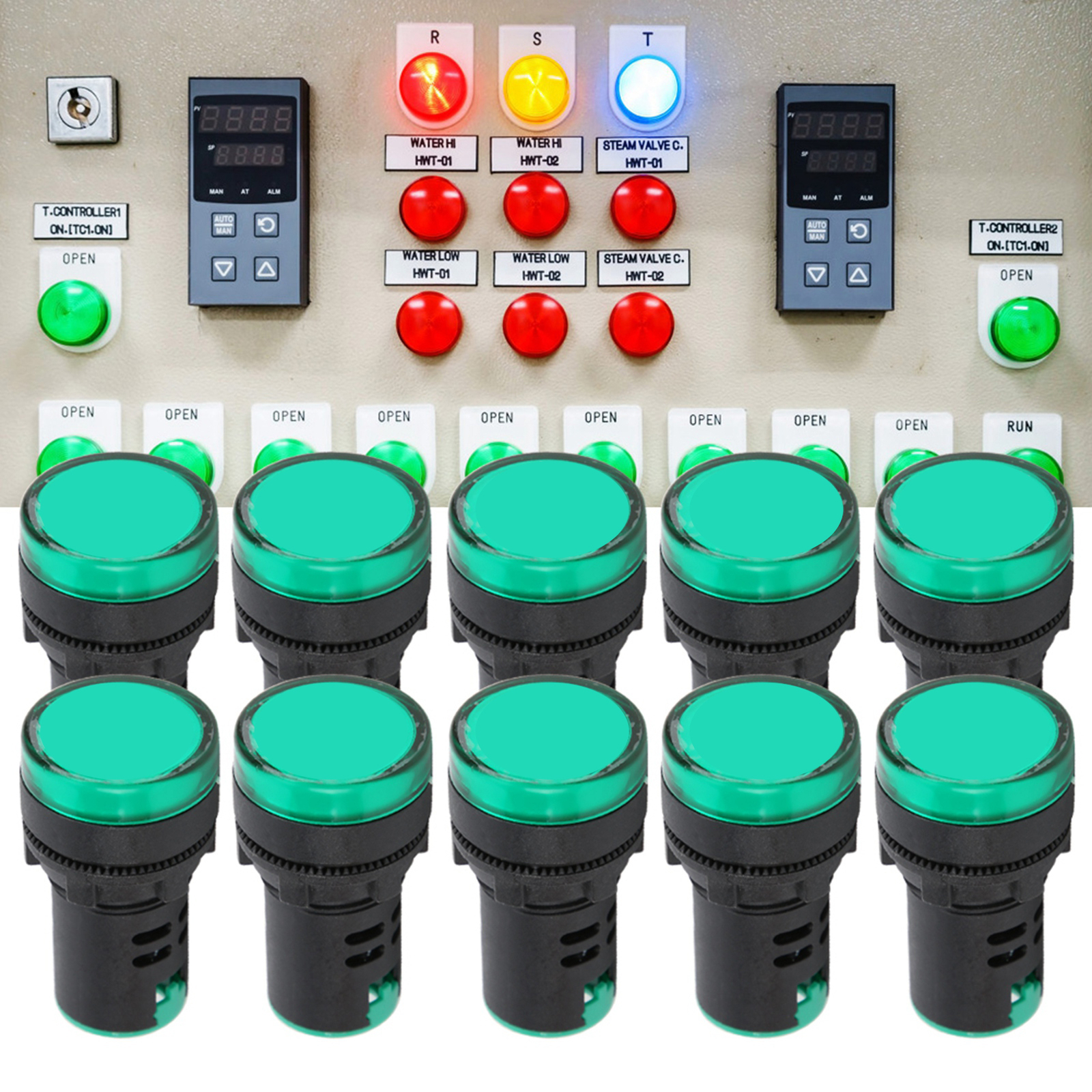 10PCS AD16‑22DS LED Indicator Light Green LED Lamp For Indication | eBay UK