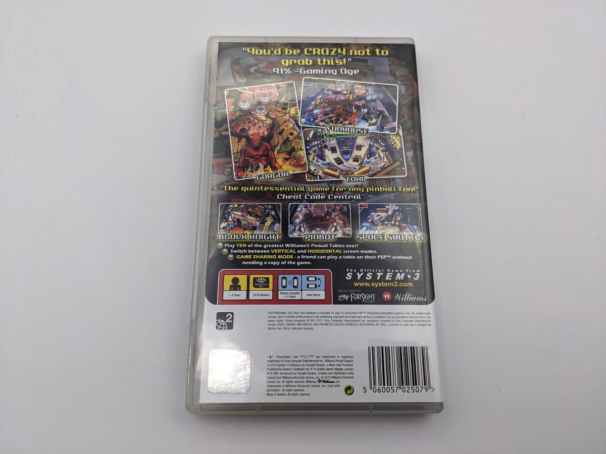 Williams Pinball Classics Psp