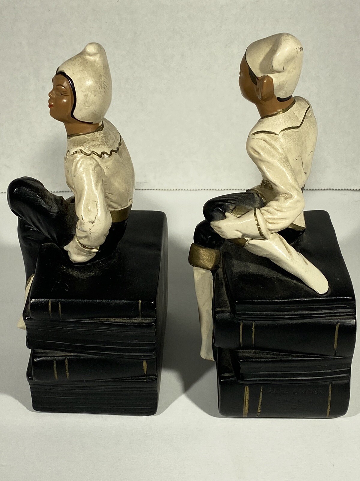 Rare ALEXANDER BACKER ABCO Bookends Chalkware 1950’s Size 7” X 3-3/4 ...