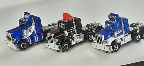 3 NOS Auto World Xtraction Peterbilt Racing Rig Cabs with Chassis HO ...