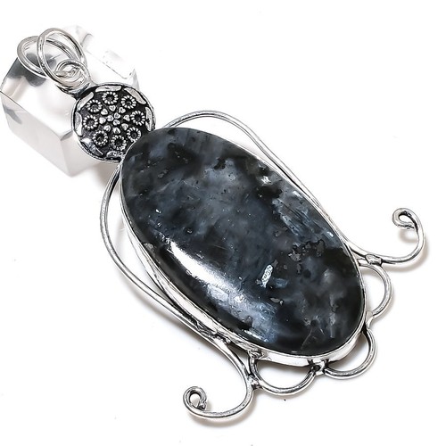 Larvikite Stone Gemstone 925 Sterling Silver Gift Jewelry Pendant 3.15 ...