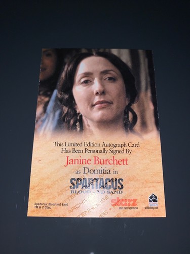 Janine Burchett As Domitia Authentic Autograph Card In Spartacus Blood ...