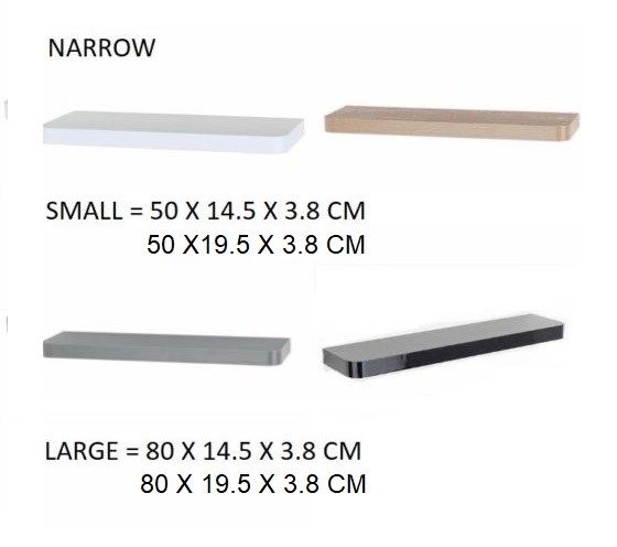 NARROW FLOATING WALL SHELVE SHELF SHELVING KIT RACK DECORATING DISPLAY ...
