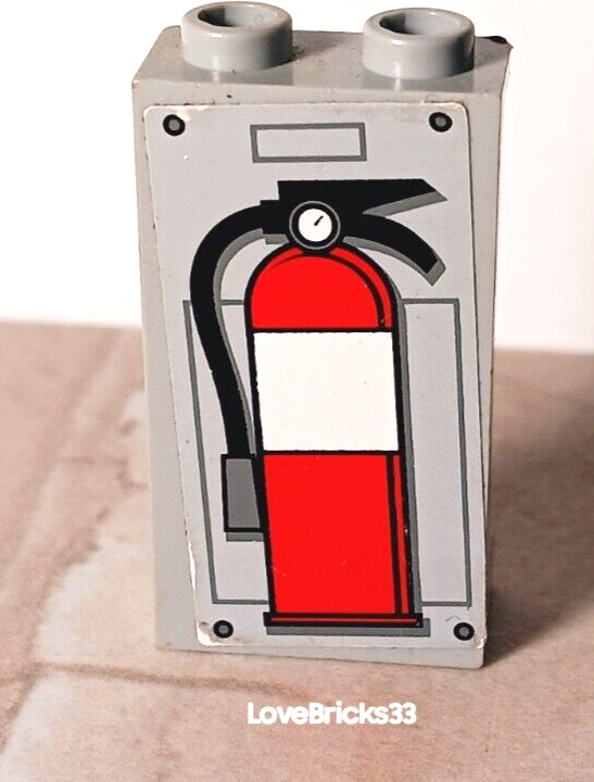 LEGO Fire Extinguisher Old School Tank Red Sticker Panel Part 1x2x4 ...