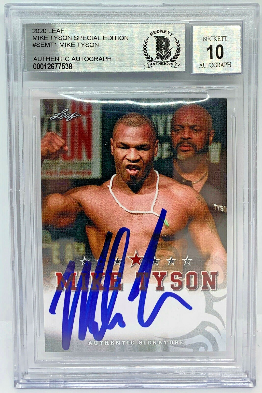 Mike Tyson Signed Leaf Trading Card #SEMT1 Beckett BAS Graded 10 ...