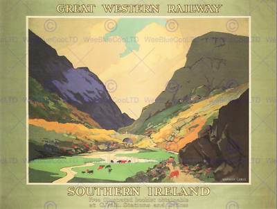 TRAVEL TOURISM GWR RAILWAY SOUTHERN IRELAND WARWICK GOBLE UKAD POSTER ...