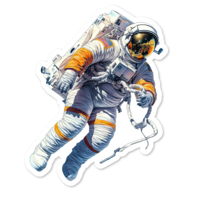 Astronaut Vinyl Sticker, Water Resistant, Laptop, Water Bottle ...