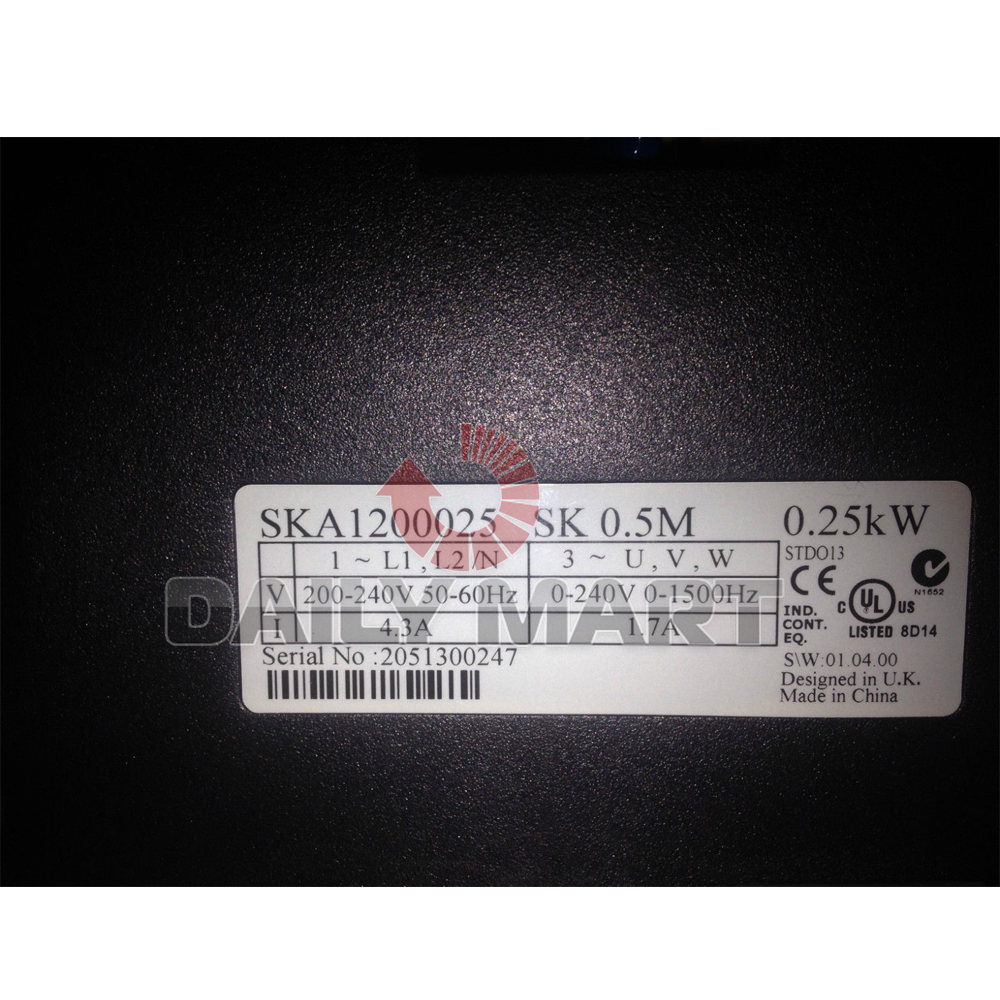 Emerson SKA1200025 AC Drives Commander SK Series 0.33HP 240V 1.7A CT ...