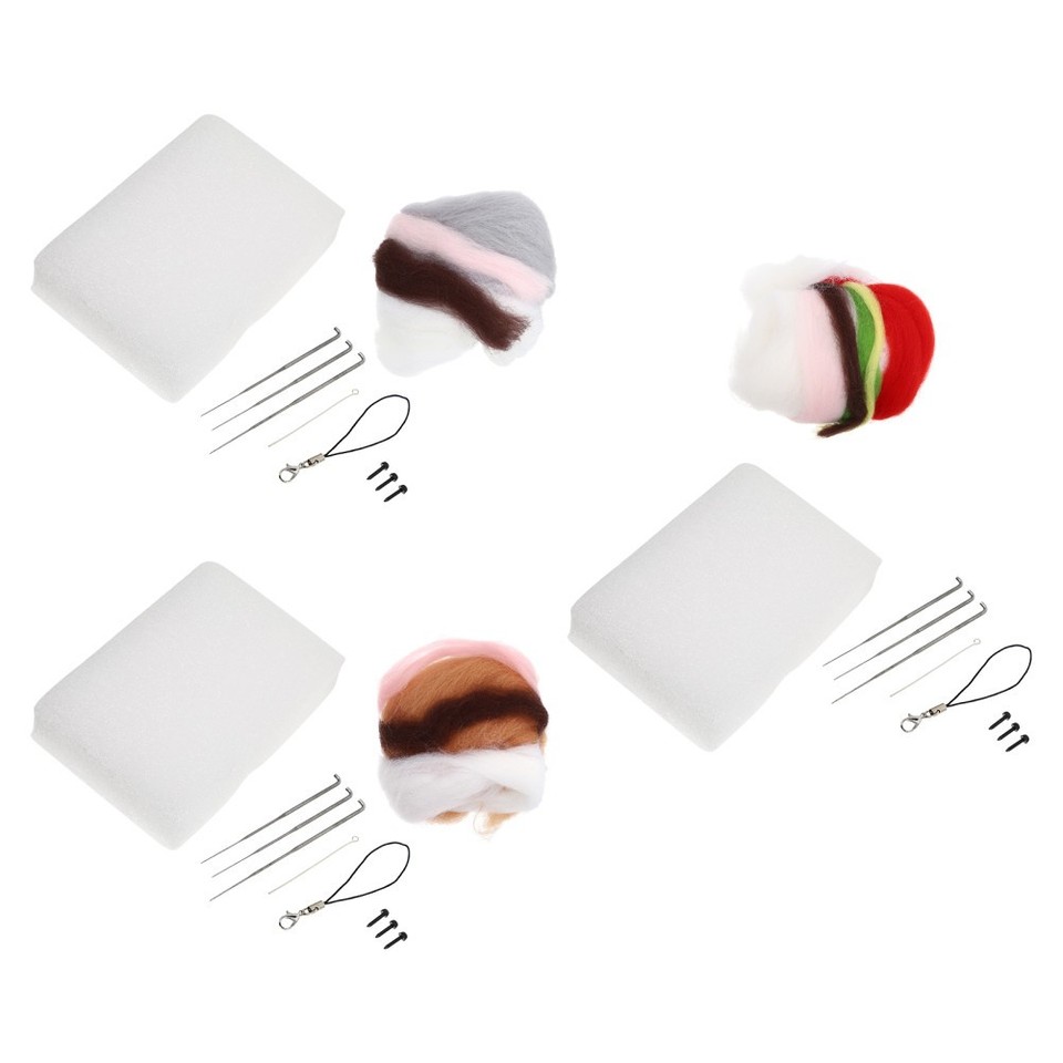 3 Sets Felted Friends Craft Kit Felting Kits Animal Sewing Needling ...