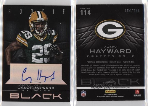 2012 Panini Black - Rookie Casey Hayward #114 Signatures /199 (AU, RC ...