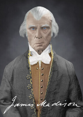 Real Face of James Madison based upon his life mask signed print w/COA ...