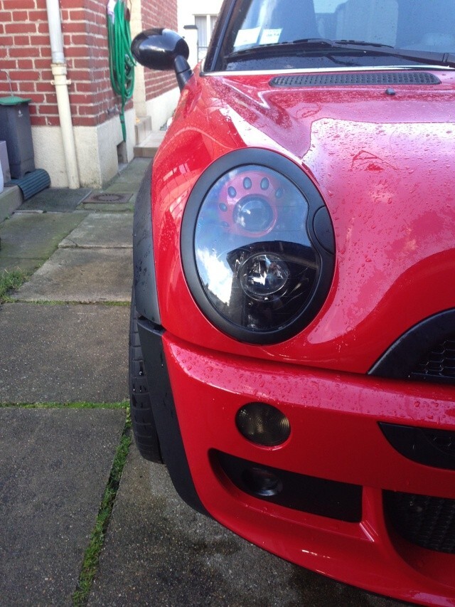 Mini Cooper R50 R52 R53 Custom Headlight Mod Painted colour facelift ...