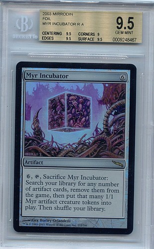 MTG Myr Incubator BGS 9.5 Gem Mint Mirrodin Rare Foil Magic Card ...