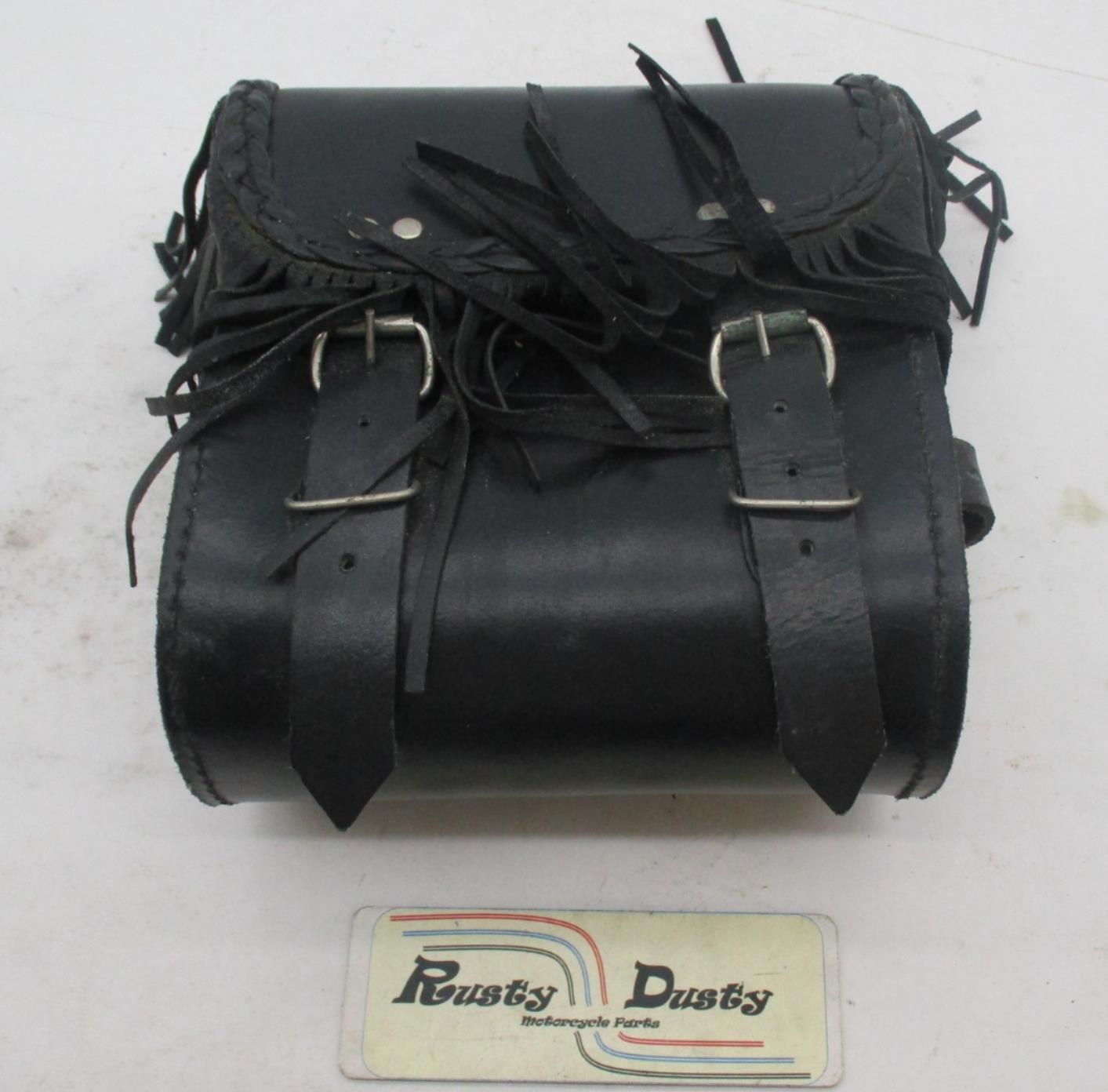Harley Davidson Black Leather Pouch Bag Sissy Bar Backrest Pouch ...