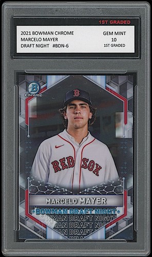 MARCELO MAYER 2021 BOWMAN CHROME Topps 1ST GRADED 10 ROOKIE CARD BOSTON ...