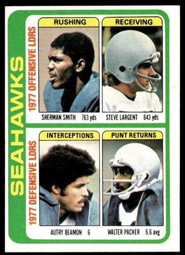 1978 TOPPS SHERMAN SMITH/STEVE LARGENT/AUTRY BEAMON/WALTER PACKER K ...