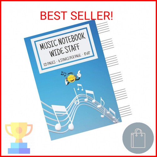 Music Notebook - Wide Staff: Music Writing Notebook For Kids | Blank ...