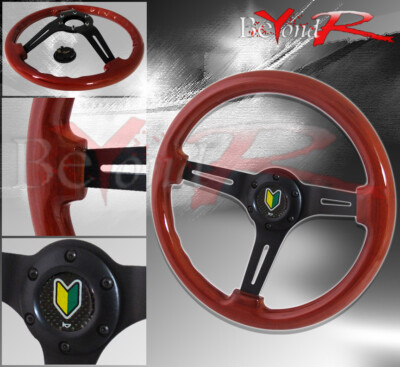 Jdm Vip Sttyle Steering Wheel Wood Grain 6 Bolt Hole Beginner Leaf ...