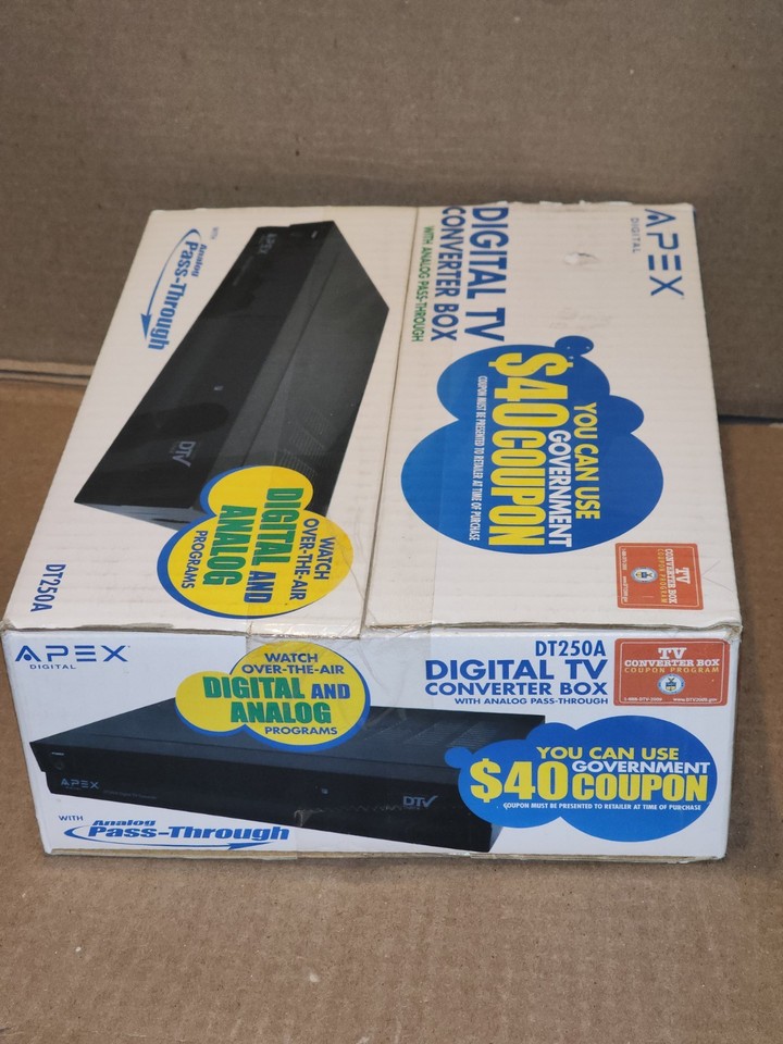 New- Apex DT250A Digital TV Converter Box with Analog Pass-Through w ...