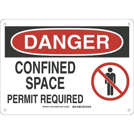 BRADY 131694 Danger Sign, 10 in H x 14 in W, Fiberglass, Rectangle ...