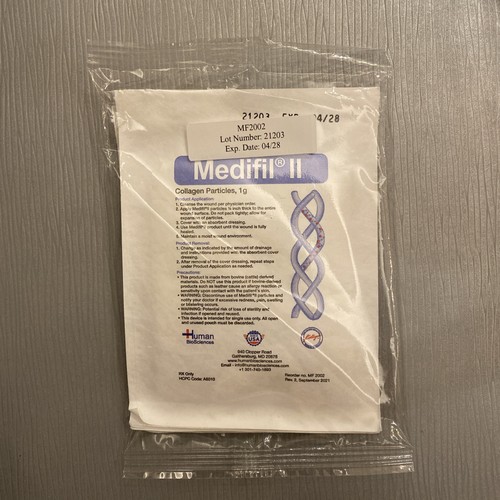 Medifil II Collagen Particles Wound Care - 5 Sealed 1g Packets - Exp ...