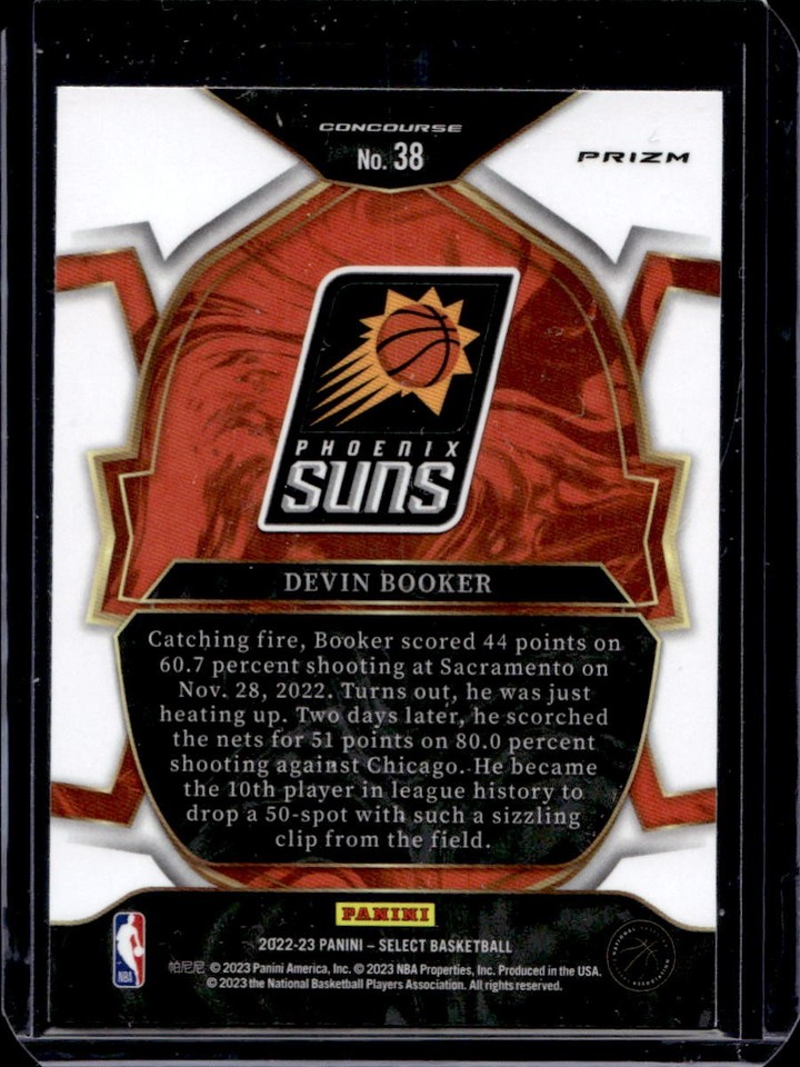 Devin Booker 2022-23 Panini Select #38 Concourse Tri Color Prizm | eBay