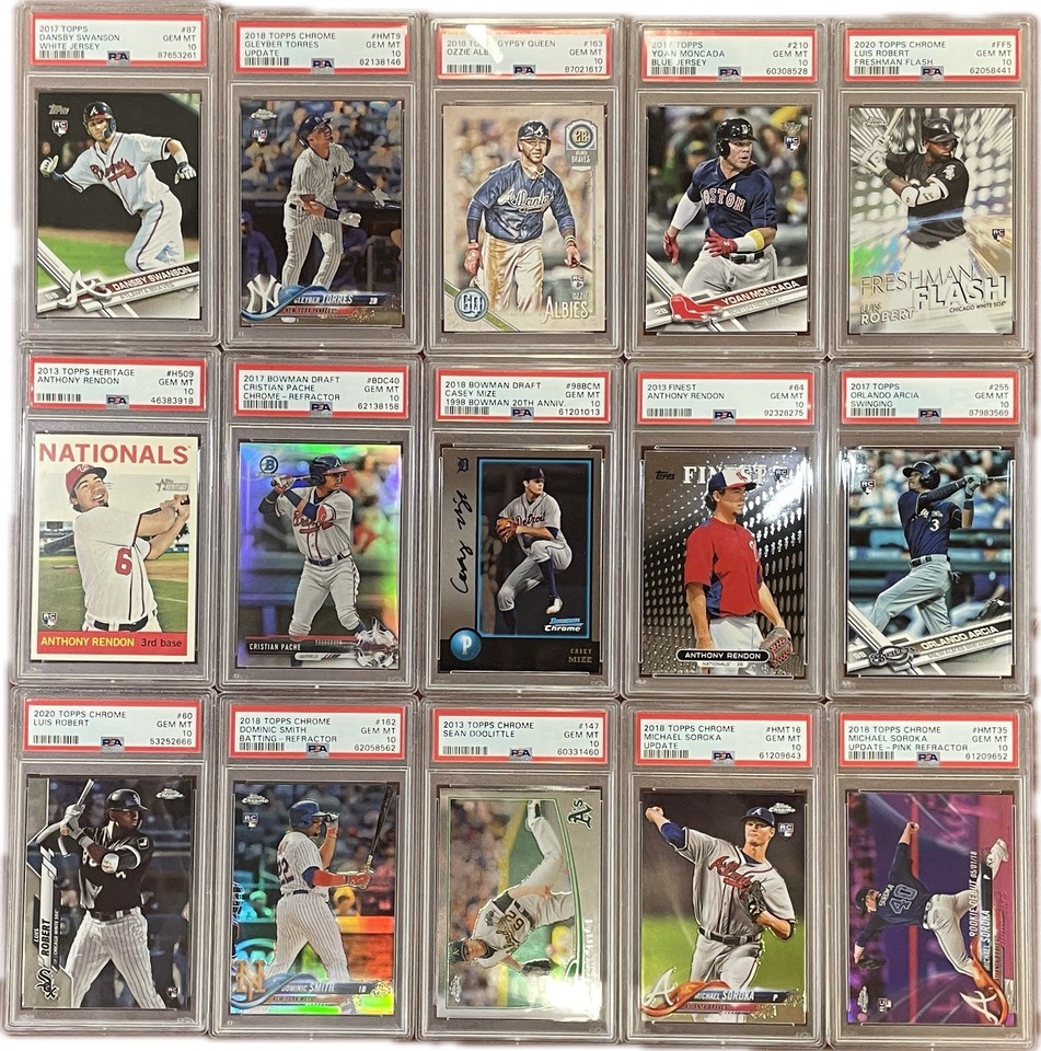 100-CARD PSA SLAB LOT: RCs, SPs, Stars, HOFs, 25 PSA 10s, Read ...