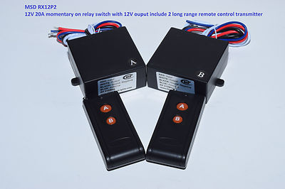 MSD 12V 30A 315mhz 2CH MOMENTARY switch with 2 long range remote ...