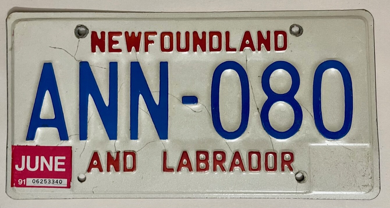 1991 NEWFOUNDLAND & LABRADOR Canada License Plate #ANN-080 | eBay