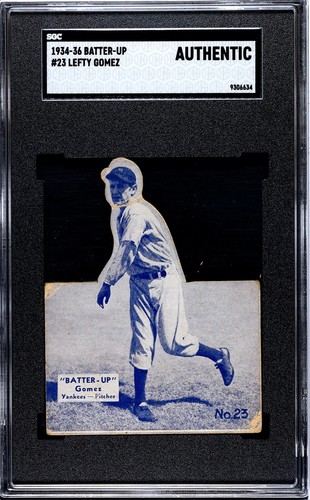1934 Batter Up #23 Lefty Gomez SGC Authentic New York Yankees HOF Card ...