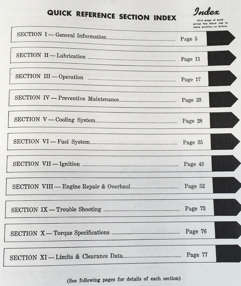 Continental L-Head Engines M271 M290 M330 M363 Operators Manual Service ...