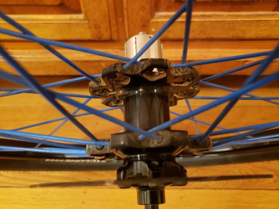 Spinergy Xyclone Rear Wheel, Disc rim, blue spokes, vintage 26" mtb ...