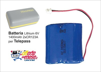 Batteria di ricambio per Telepass Ricaricabile 6V 1400mAh 2xCR123A | eBay
