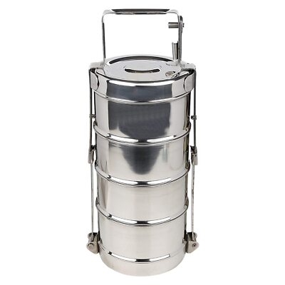 Stainless Steel Traditional Indian Tiffin Carrier Lunch Boxes 4 ...