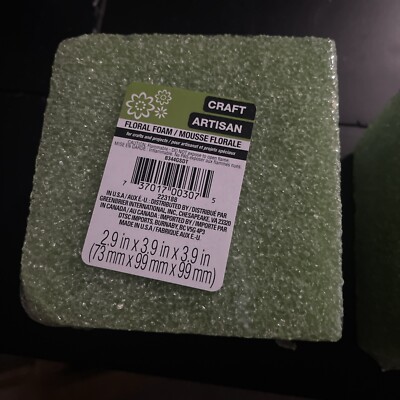 Floral Foam - Floral Craft Green Foam Block, 2.9x3.9x3.9 in. (Pack Of 3 ...