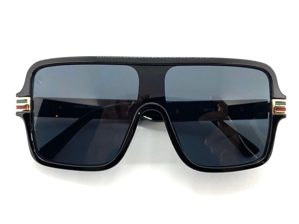 Plus Size Classic Retro Hip Hop Rapper Sunglasses Large Black Frame ...