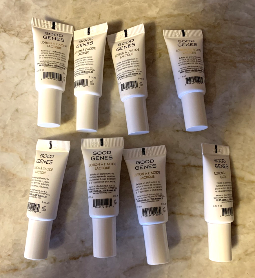 Lot of 8 Sunday Riley GOOD GENES LACTIC ACID TREATMENT 0.17 oz 5ml each ...