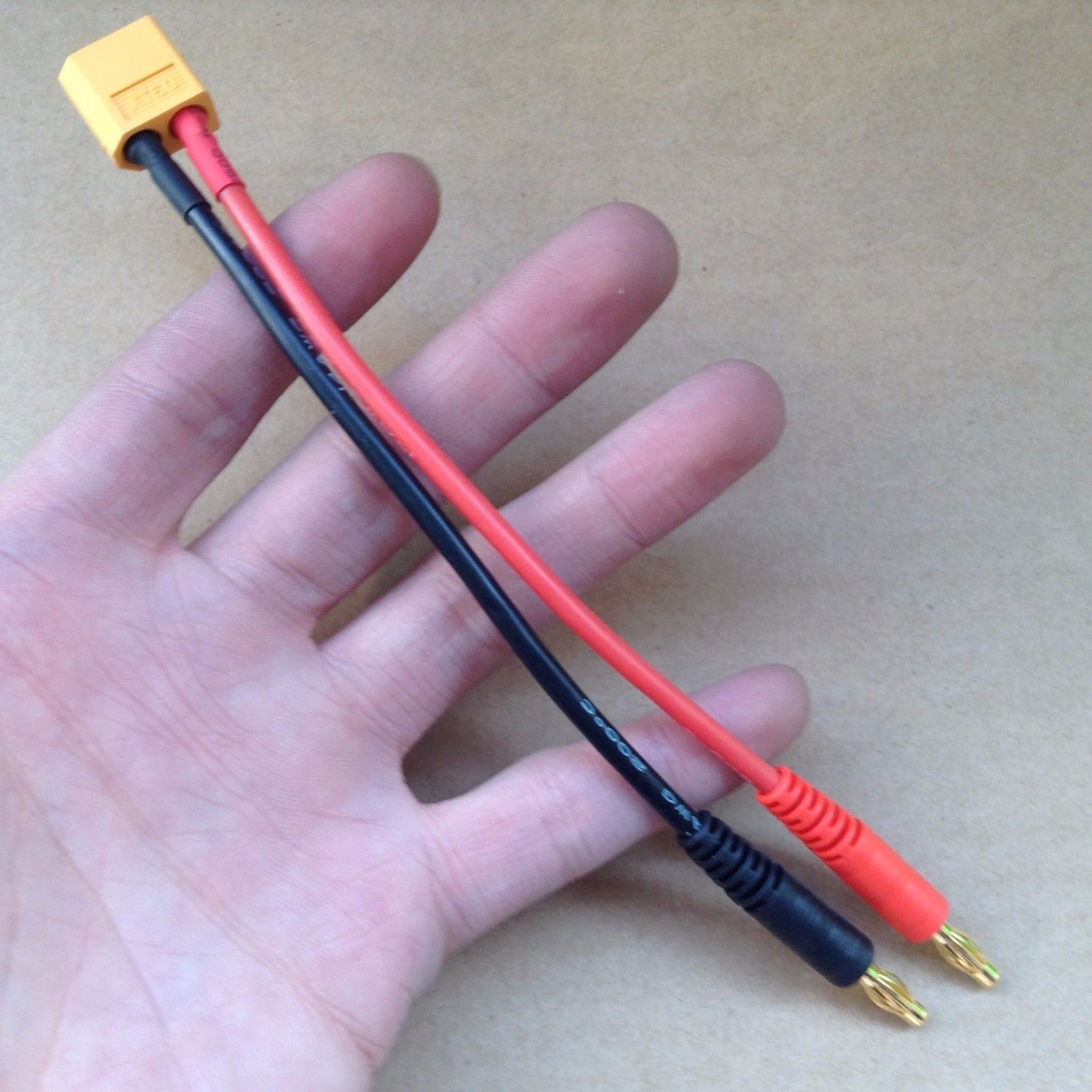XT60 to Banana Plug 4mm Battery LIPO Charger Cable Charge Lead Pigtail ...
