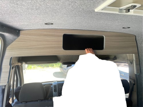 Mercedes Sprinter VW Crafter overhead Cab Shelf storage cupboard Fascia ...