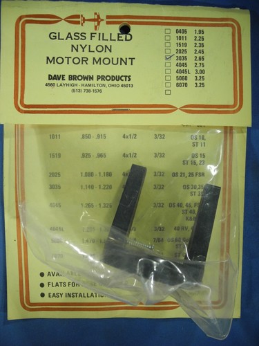 DAVE BROWN RC GLASS FILLED NYLON MOTOR MOUNT # 3035 (NEW IN PACHAGE ...