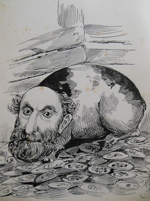 Original Christopher Davis Caricature Portrait (Possibly Lord Salisbury ...