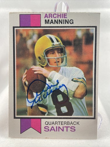 Archie Manning -Mississippi- New Orleans Saints Autographed Card | eBay