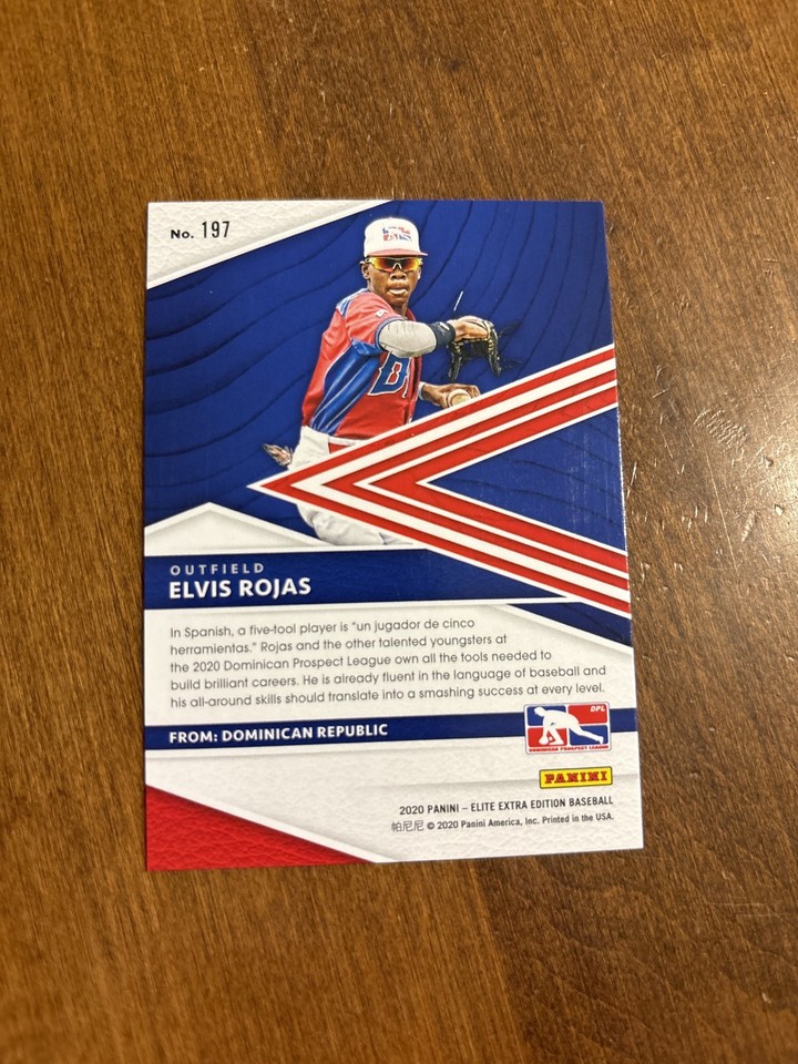 Elvis Rojas 2020 Panini Elite Aspirations Green Dominican League Orioles /499 | eBay