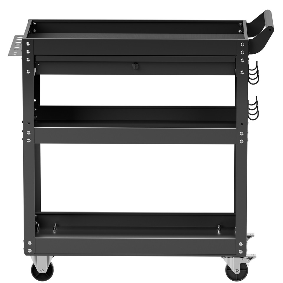 VEVOR 4-Tier Tool Cart on Wheels 350 lb Rolling Work Cart with Drawer ...
