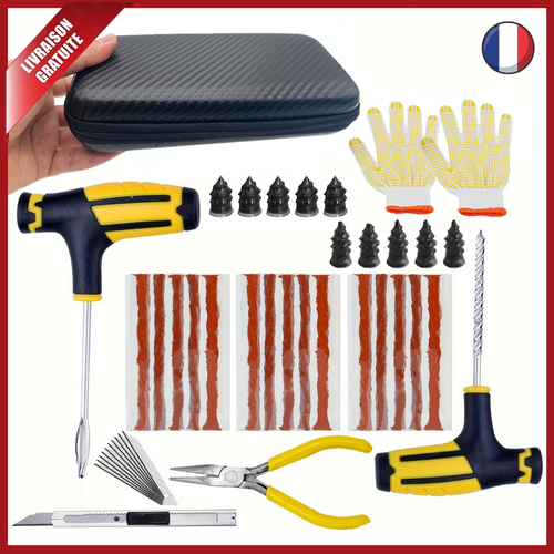 42PCS Kit De Réparation D'Urgence Pneu Tubeless Voiture Moto Auto ...