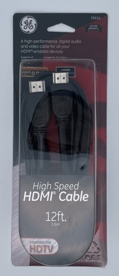 General Electric 12ft High-Speed HDMI Cable Audio Video 1080P 4K X 2K ...