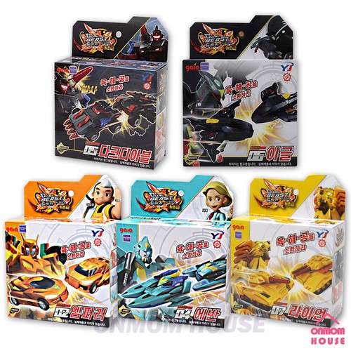 Dual Beast Car toy Season2 5 Styles Korean Magnetic Combined Robot Toy ...