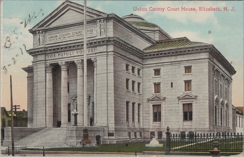 c1910s Union County Court House Elizabeth New Jersey DB postcard E827 ...